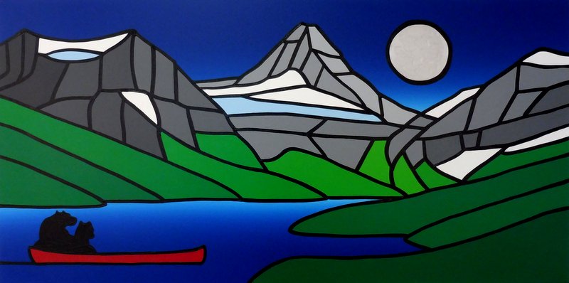 jc-the canoodling bears in a red canoe-sm | Bearclaw Gallery